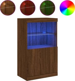 vidaXL Příborník s LED osvětlením 60,5 x 37 x 100 cm [836668] Barva: Bílá