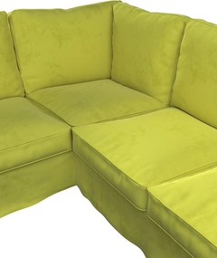 Potah na pohovku IKEA  Ektorp rohová barva zelená látka lesklé, sametová