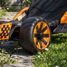 AIYAPLAY 12V elektro-go-kart pro děti 3-8 let, nastavitelné sedadlo, 3 rychlosti, plynulý start, oranžová