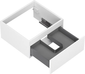 Mexen Rivel, koupelnová skříňka pod umyvadlo 50 cm, 1 zásuvka, drážkovaná, bílá matná, 91A20-05023-1-BF01