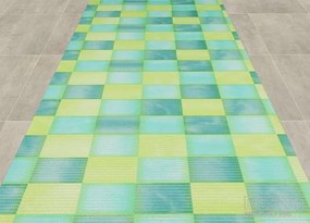 Breno Koupelnová pěnová předložka SOFTY-TEX 79844 zelené dlaždice, šíře 65 cm, Vícebarevné