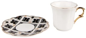 Bílý porcelánový šálek s barevným podšálkem Tasse – 95 ml