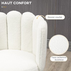 Barové Židle HOMCOM, Sada 2, Vysoké Křesla, textil s efektem smyčkované vlny, ocelový rám, výška 65 cm, s opěradlem a opěrkou nohou, snadná montáž, v…