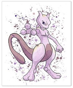 Obraz s motivem Pokémon - 4 rozměry Rozměr: 13x18 cm, Varianta: Mewtwo