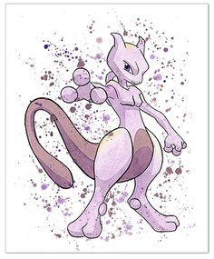 Obraz s motivem Pokémon - 4 rozměry Rozměr: 20x25 cm, Varianta: Mewtwo