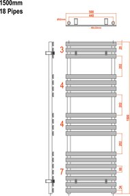 Sapho Sapho, JALOUSI topné těleso 500x1500mm, 765W, bílá, 1801-08
