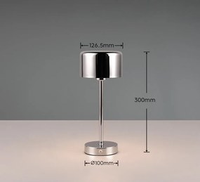 LED stmívatelná stolní lampa v leskle stříbrné barvě (výška 30 cm) Jeff – Reality