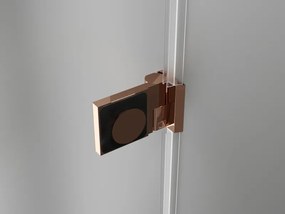 Mexen Lunar-B, výklopný sprchový kout levý 100 x 80 cm, 8mm čiré sklo, profil měděná matná, 832-100-080-65-00-L