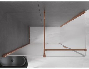 Mexen Velar, sprchový kout s posuvnými dveřmi 140 x 70 cm, 8mm sklo námraza, růžové zlato, 871-140-070-31-55