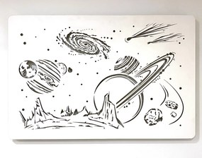 Li-Go "Vesmír" světelný obraz RGB s baterií 90x60cm provedení povrchu: dub světlý