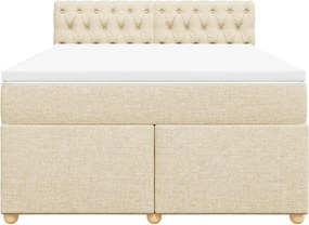 Box spring postel s matrací krémová 140x190 cm textil 3286687