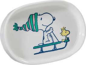 PEANUTS Talířek na šperky oválný Snoopy na sáňkách 15 x 10 cm