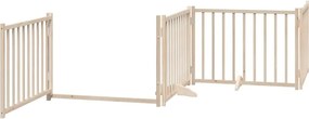 Zábrana pro psy s dvířky skládací 8 panelů 640 cm topol 3155722