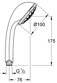 GROHE 28796000 - Ruční sprcha RELEXA 100 Five 100 mm lesklý chrom