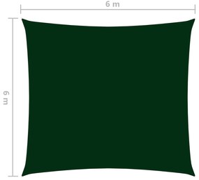 vidaXL Stínící plachta oxfordská látka čtvercová 6 x 6 m tmavě zelená