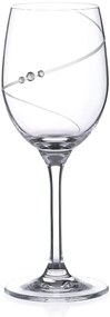 Dekorant Sklenice na víno s krystaly Swarovski DNES BUDE SKVĚLÝ DEN : )