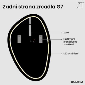Atypické zrcadlo do koupelny s LED osvětlením G7