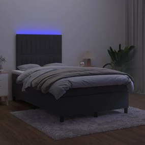 Box spring postel s matrací a LED černá 120 x 190 cm samet 3270325