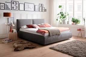 Čalouněná postel lucy s úložným prostorem 180 x 200 antracit MUZZA