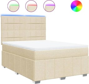 Box spring postel s matrací krémová 140x200 cm textil 3293996