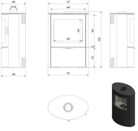 Kratki KOZA/AB/S/2 - Krbová ocelová kamna 10kW 150mm
