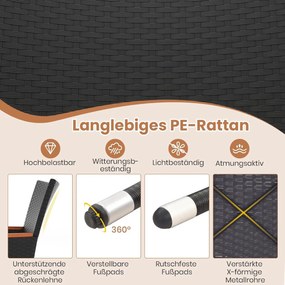 Costway 9 TLG. Ratanový set zahradního nábytku jídelní set pro 8 osob zahradní