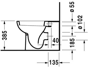 Duravit D-Code - Stojící WC, 355x560 mm, bílé 21150900002