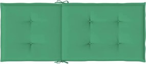 Podušky na židli vysoké opěradlo 6 ks zelené 120x50x3 cm textil 314109