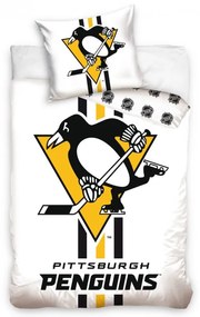 Hokejový POVLEČENÍ NHL PITTSBURGH PENGUINS WHITE 140x200 / 70x90 cm