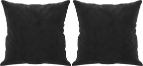 vidaXL 2místná pohovka s polštáři 140 cm samet [3200950] Barva: Černá