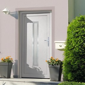 vidaXL Vchodové dveře antracitové 88 x 200 cm PVC [3187891] Barva: bílá zvenku / bílá uvnitř