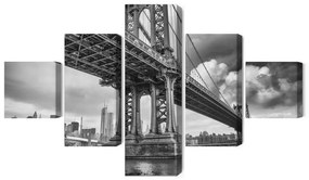 Vícedílný obraz Manhattan Bridge V New Yorku Nedostatek Nedostatek Přírodní plátno 200x120