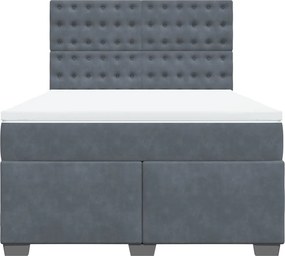 Box spring postel s matrací tmavě šedá 140x200 cm samet 3290943