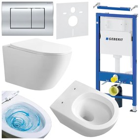 BPS-koupelny Podomítkový modul Geberit DuoFix s WC mísou MU-WH-TR-03 + ovládací tlačítko Delta 30 chrom