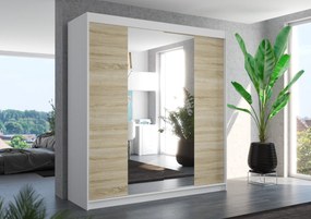ADRK Furniture Skříň s posuvnými dveřmi a zrcadlem PERQS 200 ADRK-SW-PER-WS-200