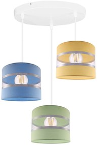 Závěsné svítidlo Elegance, 3x textilní stínítko (mix 8 barev), (výběr z 4 barev konstrukce), o