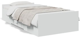 Rám postele se zásuvkami bílý 100 x 200 cm kompozitní dřevo,  3280328