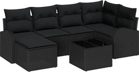Set pohovek 7 ks Černá polyratan 3354792