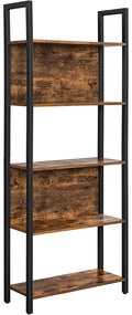Knihovna z oceli, 5 polic, 165x62x24 cm