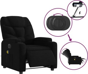 Elektrické masážní polohovací křeslo černé textil 3204586