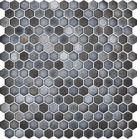 Hisbalit Skleněná mozaika šedá; stříbrná Mozaika TEXTURAS AMBIENT 2,3x2,6 (33,3x33,3) cm - HEXAMBI