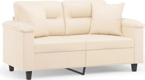 2místná pohovka s polštáři béžová 120 cm tkanina z mikrovlákna 3200970