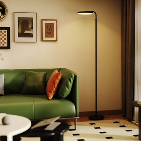 HOMCOM LED stojací lampa s magnetickým dálkovým ovládáním, flexibilně nastavitelná, otočná, kov, černá