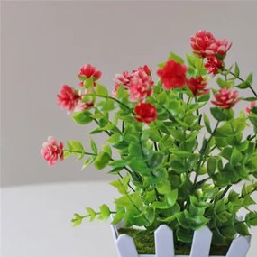 Bytová dekorace - umělá rostlina v květináči - výška 11 cm Barvy: červená
