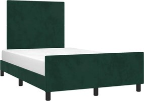 Rám postele bez matrací tmavě zelené 120x190 cm samet 3270569