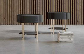 Černý dubový noční stolek Miotto Fusano 60,2 x 44,2 cm