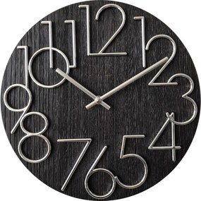Nástěnné dřevěné hodiny JVD HT99.1 s vypáleným logem hodin