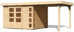 Dřevěný zahradní domek KERKO 5 s přístavkem 240 Lanitplast Šedá