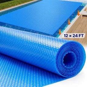 solární kryt na bazén, 7,32 × 3,66 m obdélníková solární deka na bazény