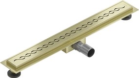 Mexen Flat, lineární podlahový žlab 70 cm, M18, zlatá matná, 1A23070-15